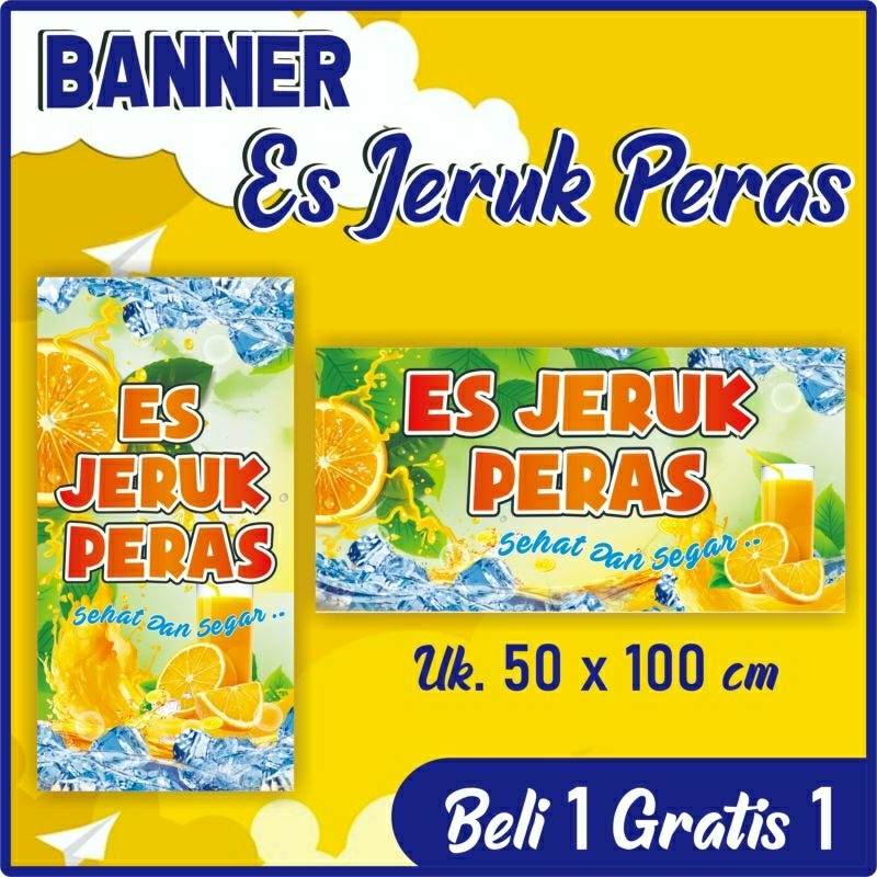 Jual Spanduk Banner Es Jeruk Peras ukuran 50x100 cm Dapat 2 Banner ...