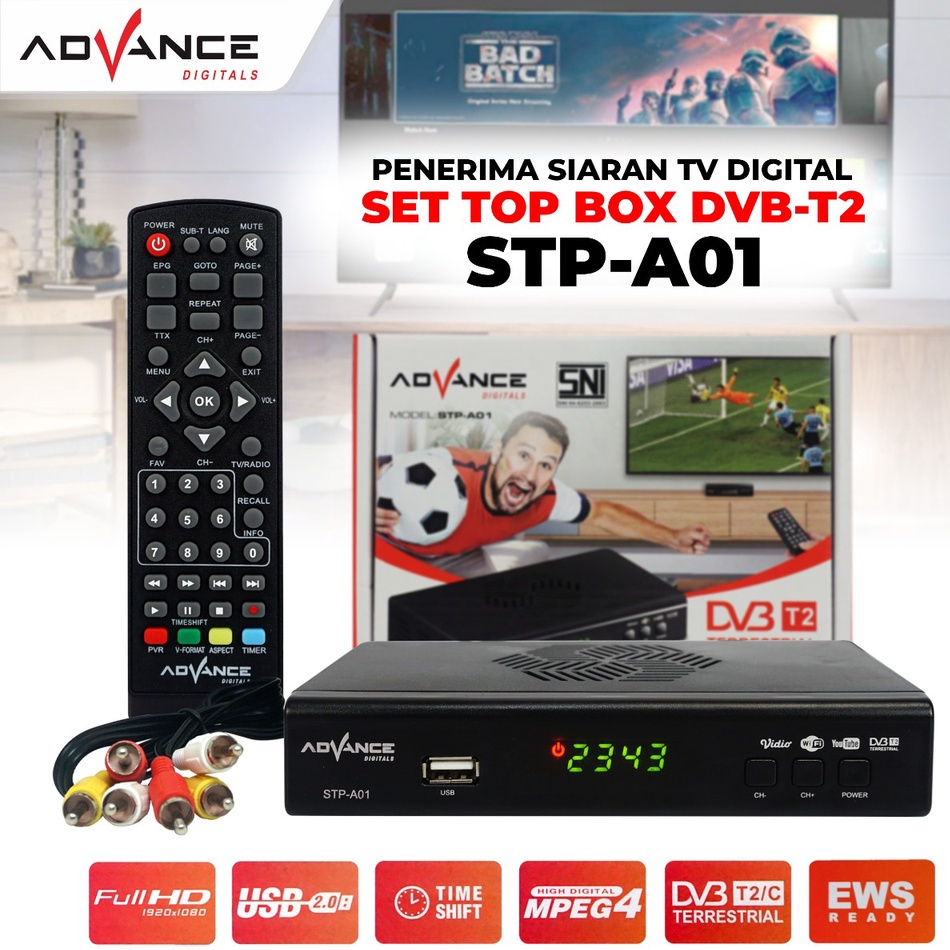 Jual ADVANCE STB SET TOP BOX TV Digital Receiver Penerima Siaran Full HD/ STB Wifi Bisa Youtube ...