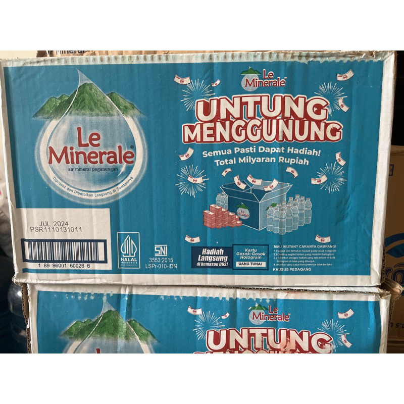 Jual Air Mineral Le Minerale Botol Tanggung 600 ml Karton | Shopee ...