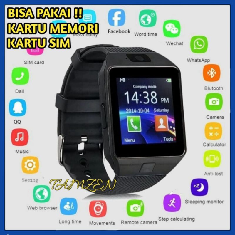 Jual jam tangan hp suport simcard !! smartwatch V8 A1 u10 y68 116plus ...
