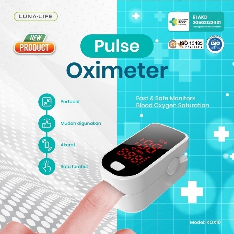 Jual Pulse Oximeter LUNA LIFE KOX10 Alat Saturasi Oksigen Darah ...