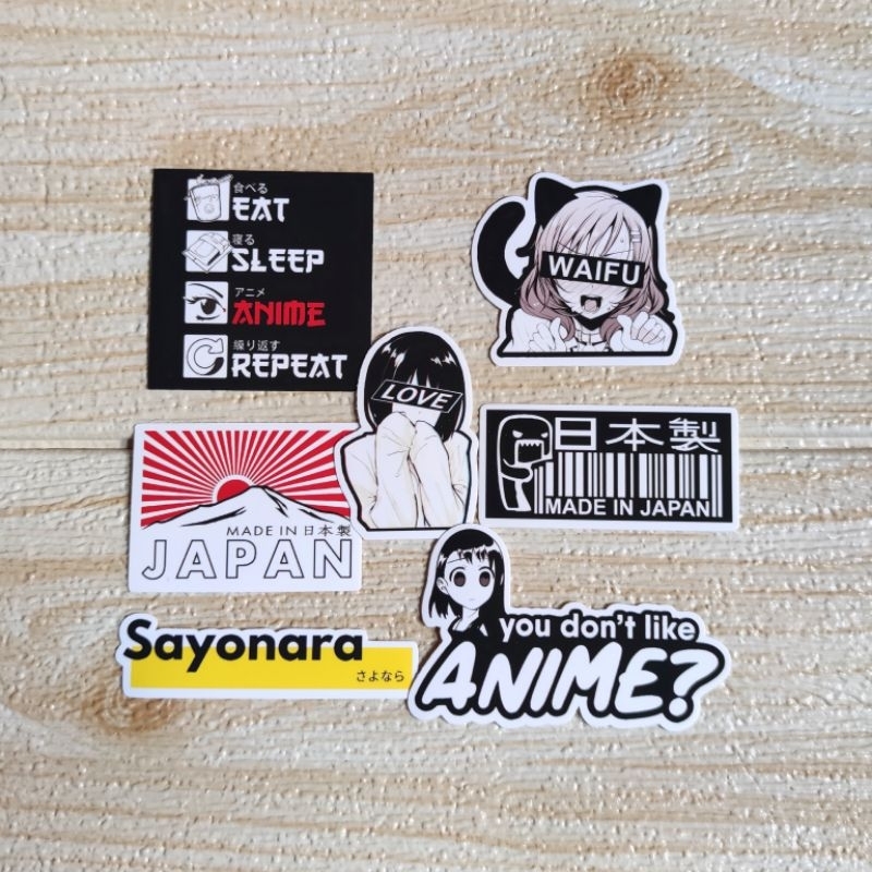 Jual Sticker Pack Anime Made in Japan Wibu Eat Sleep Anime Repeat ...