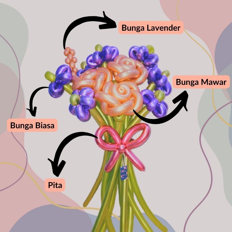 Jual (1 TANGKAI) BUKET BALON BUNGA UNTUK WISUDA, KADO ULANG TAHUN ...