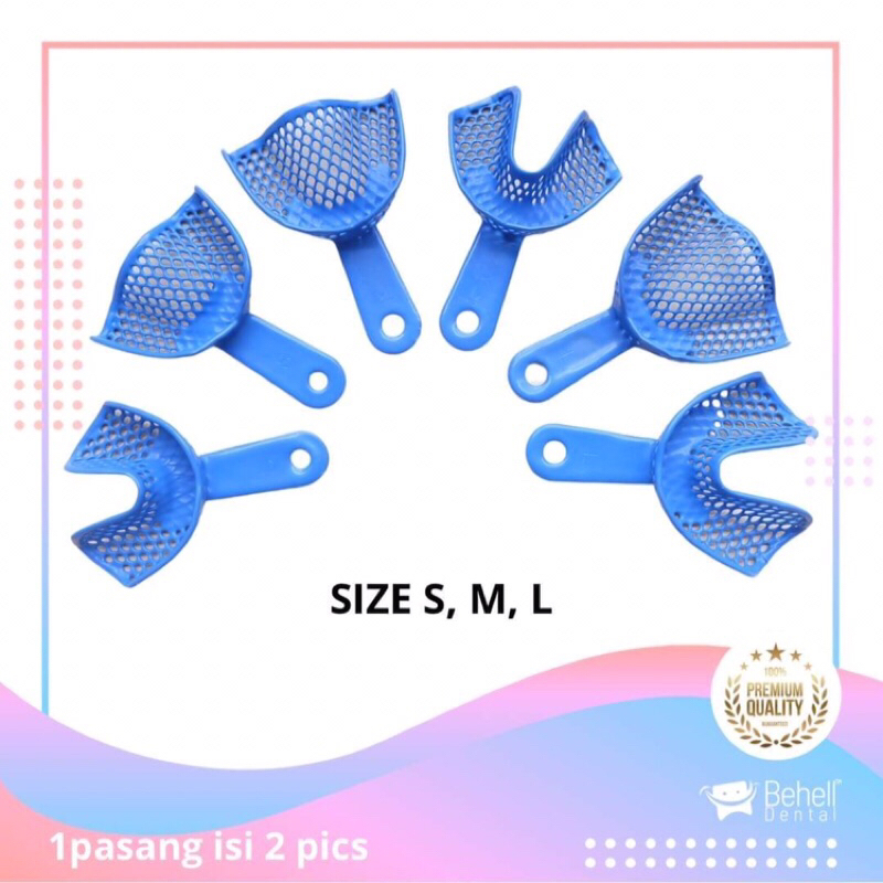 Jual 1Pasang Isi 2Pcs SENDOK CETAK GIGI PLASTIK DIDALAMNYA KAWAT BISA ...