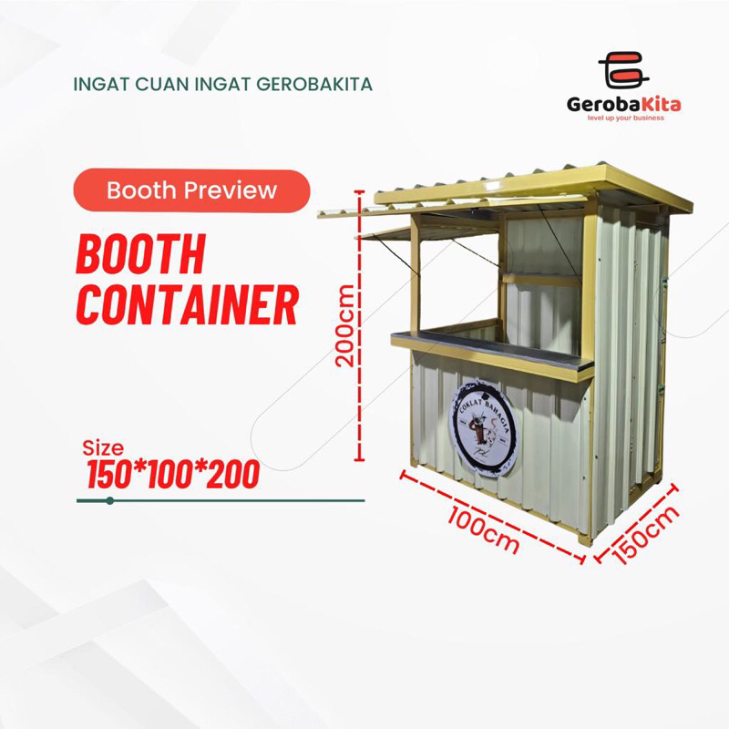 Jual booth container dengan rak / gerobak murah kontainer | Shopee ...