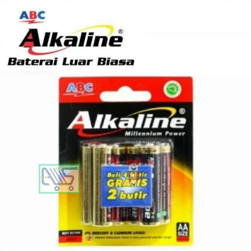 Jual Battery ABC Alkaline AA A2 LR06 Isi 6 | Shopee Indonesia