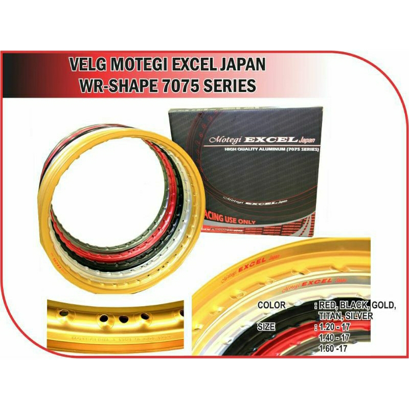 Jual Velg Ring 17 Lebar 140 Excel Motegi Japan (1pcs) | Shopee Indonesia