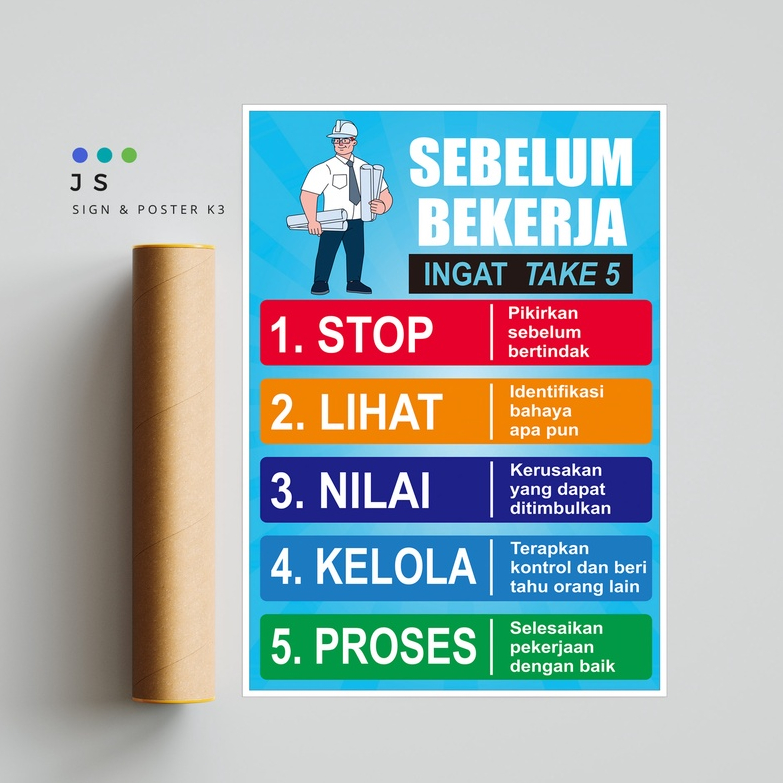 Jual POSTER SAFETY K3 - SEBELUM BEKERJA INGAT TAKE 5 | Shopee Indonesia