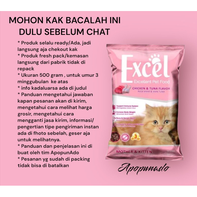 Jual Excel Pink Mother And kitten 500 Gram | Shopee Indonesia