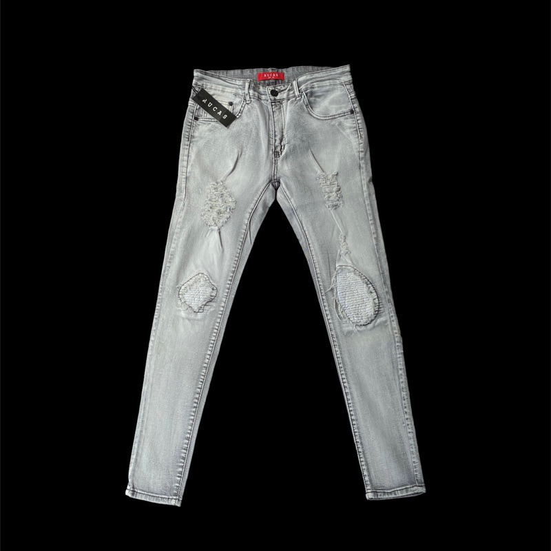 Jual RUCAS Ripped Jeans Distressed Faded Grey S2 V3 | Shopee Indonesia