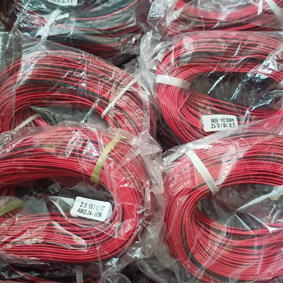 Jual Kabel Listrik Serabut AWG24 AWG 24 2x18 2 x 18 Merah Hitam AC DC | Shopee Indonesia