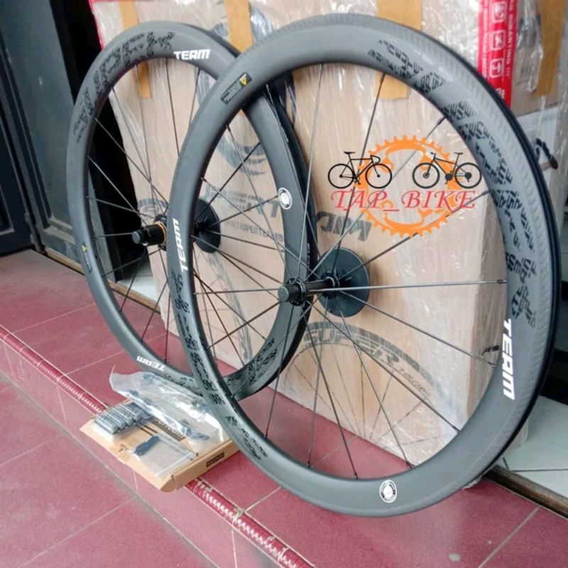 Jual Wheelset Superteam Carbon Rim Brake 50 mm Hub Powerway R13 - Velg Pelek Sepeda Balap Road ...