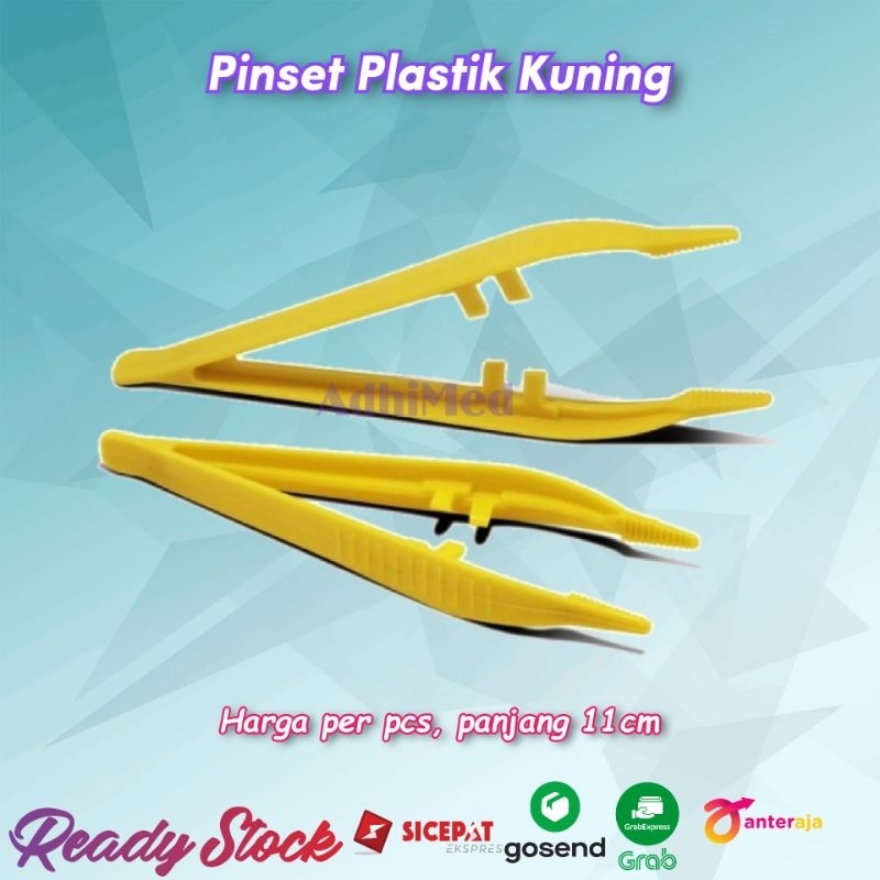 Jual pinset plastik kuning panjang 11cm / pinset latihan motorik anak ...