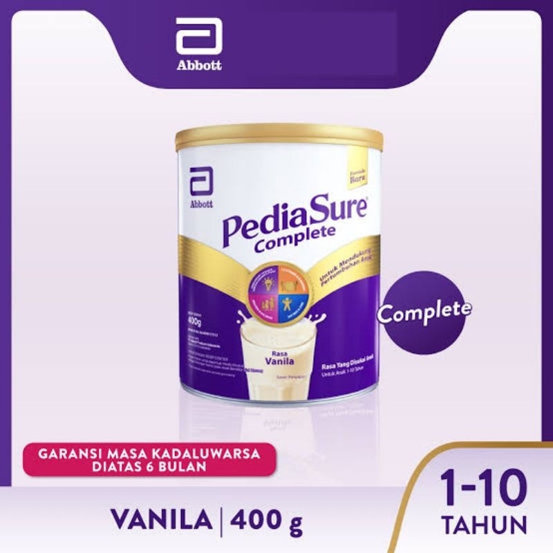 Jual PEDIASURE COMPLETE VANILLA 400gram SUSU PERTUMBUHAN KEMASAN BARU PEDIACOMPLETE | Shopee ...