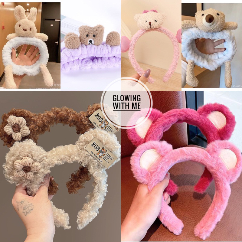 Jual Bandana bear/beruang/kelinci/rabbit (headband korea)/bandana cuci ...