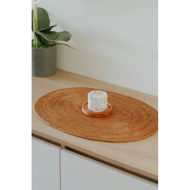 Jual Ketak Nusantara placemet oval anyaman ate ketak rotan Lombok ...