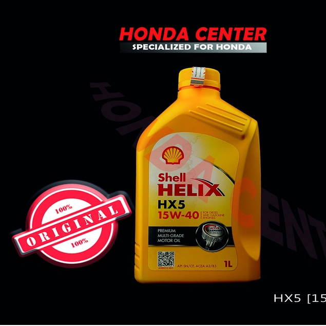 Jual oli shell helix HX5 15W-40 liter di jamin 100% original | Shopee ...
