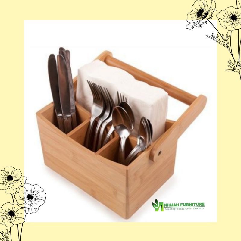 Jual Rak Sendok Garpu Pisau Tisu 4 in 1 Kayu Jati Belanda | Shopee ...