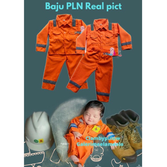 Jual Kostum Photoshoot Wearpack Newborn Seragam Safety Listrik Pintar ...