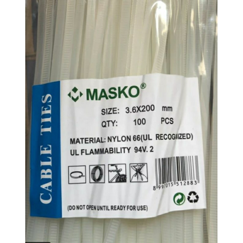 Jual Masko Kabel Ties 20 Cm 3.6X200MM Cable Sabuk Serut 3,6 x 200 MM ...