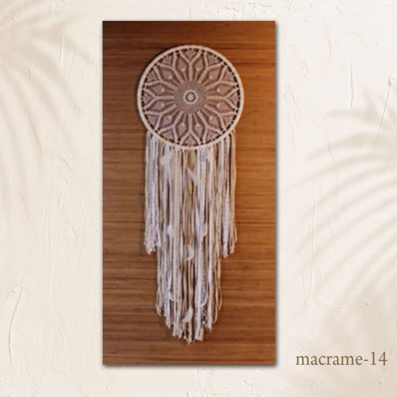 Jual Hiasan Dinding Gambar Macrame Besar 15x30cm - Pajangan Ruang Tamu Dekorasi Kamar Tidur ...