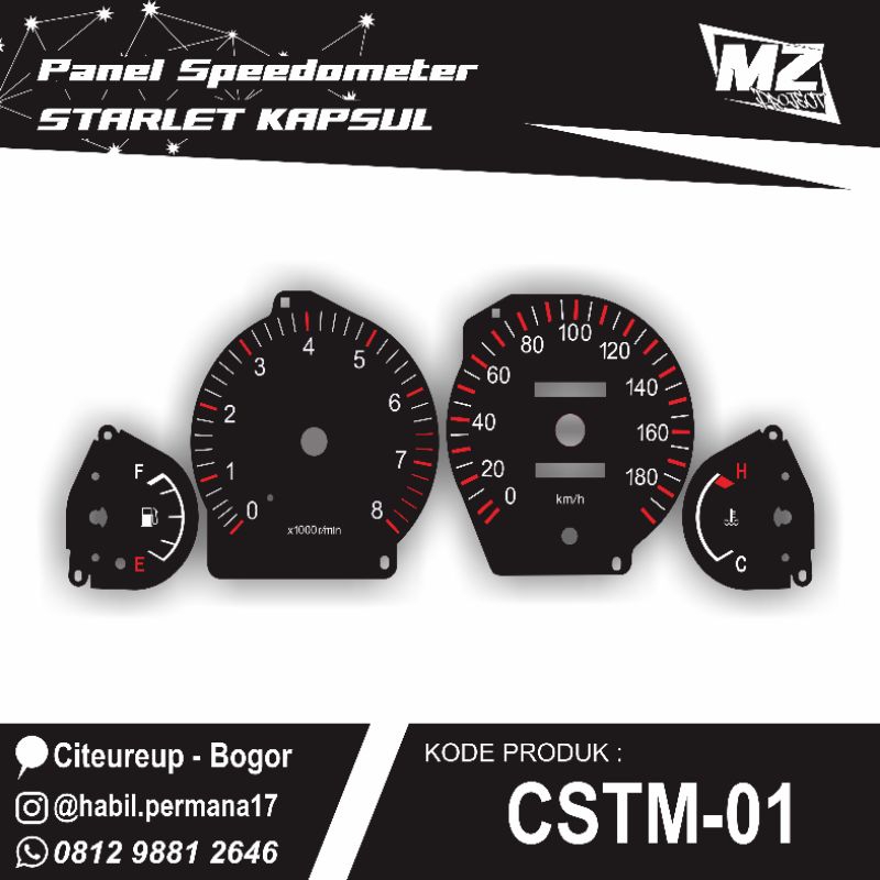 Jual CUSTOM PANEL SPEEDOMETER STARLET KAPSUL | Shopee Indonesia