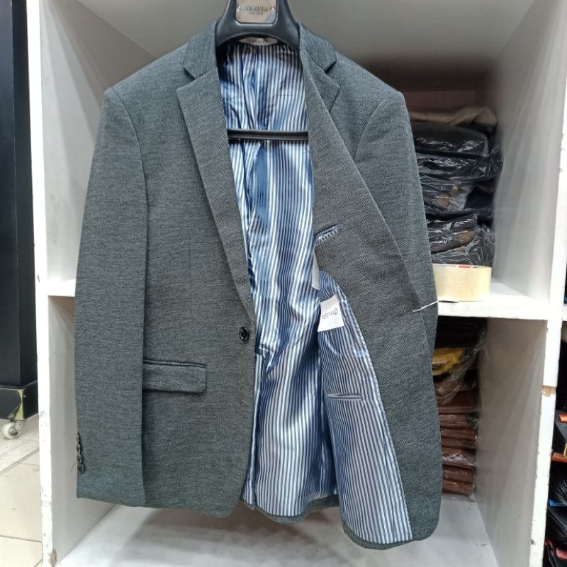 Jual blazer pria slim fit casual blazer pria santai abu abu streach ...