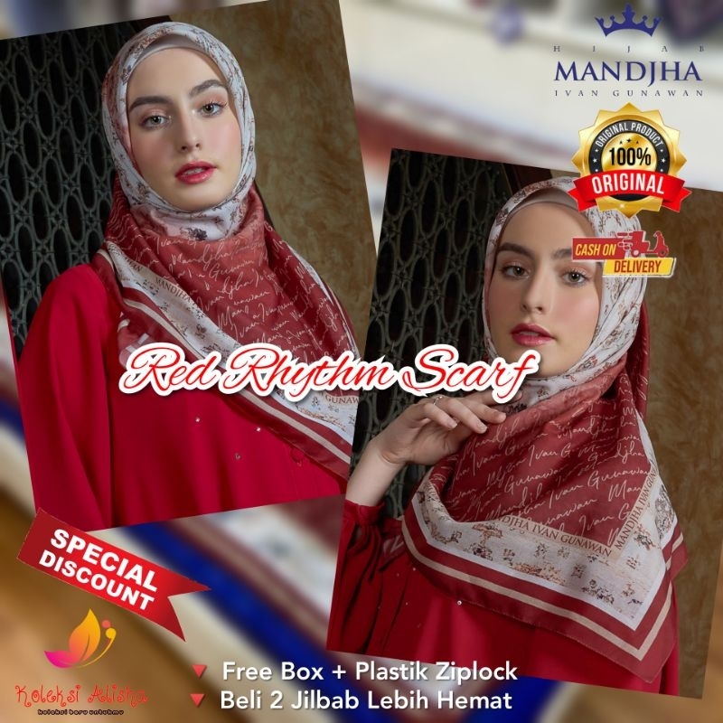 Jual Red Rhythm Scarf Mandjha Ivan Gunawan Fashion Muslim Wanita Hijab ...