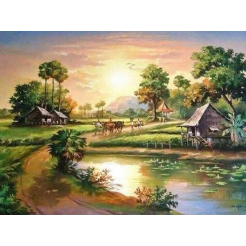 Jual Poster Cetak, PEMANDANGAN ALAM DAN SAWAH, Ukuran JUMBO, 100x70cm ...