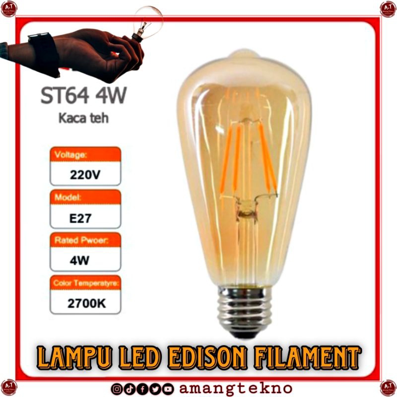 Jual LAMPU LED EDISON FILAMEN / LAMPU HIAS TERMURAH | Shopee Indonesia