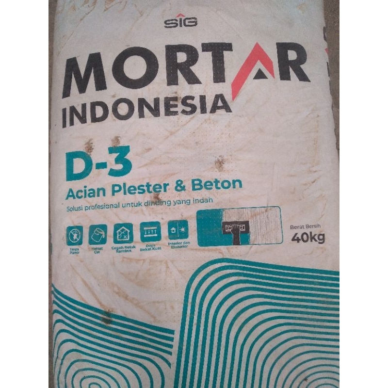 Jual MORTAR D3 ACIAN PLESTER&BETON 40KG | Shopee Indonesia