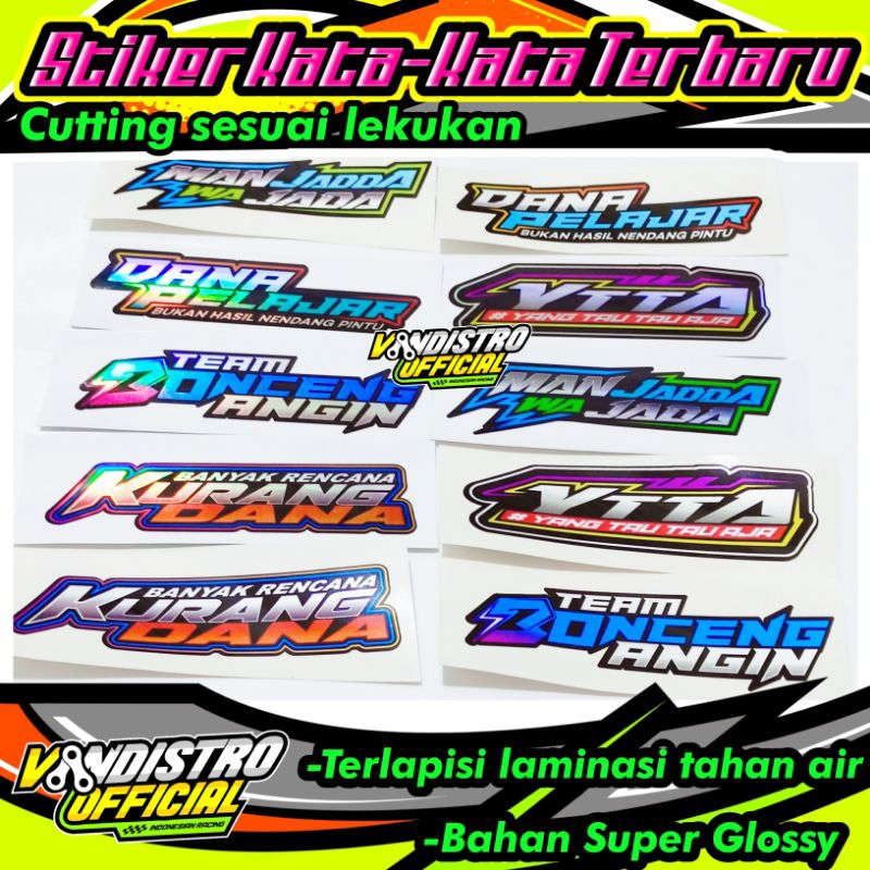 Jual stiker kata kata terbaru / stiker racing / stiker viral / stiker balap / stiker motor ...