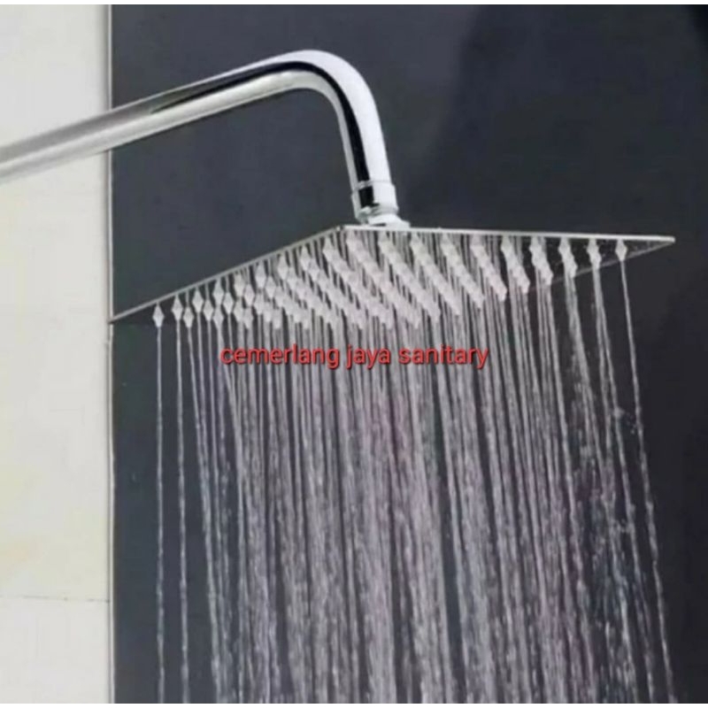 Jual Wall Shower Tanam Stainless Kotak Stainless 8 Inch | Shopee Indonesia