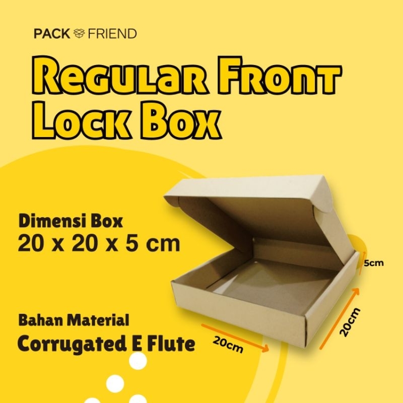 Jual Kardus 20x20x5/ Karton Box Front Lock Die Cut/ Premium Box Packing ...