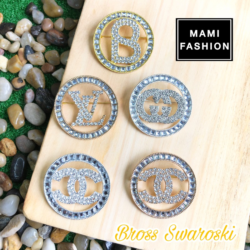 Jual BROSS FULL SWAROSKI / bros hijab branded / bross button / pin bros ...