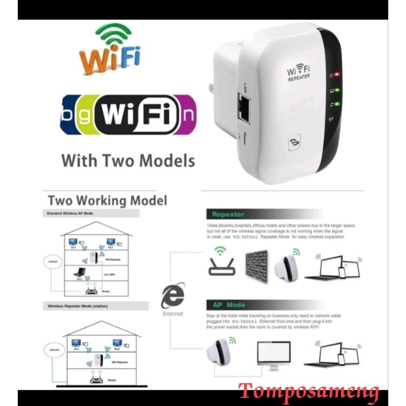 Jual Pelempar Perluas Jaringan WiFi Repeater Extender 300mbps | Shopee ...