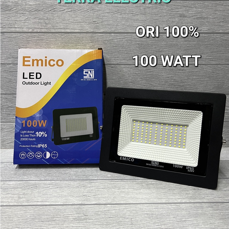Jual EMICO Lampu sorot led 100w lampu led flood light 100 watt led tembak outdoor SNI | Shopee ...