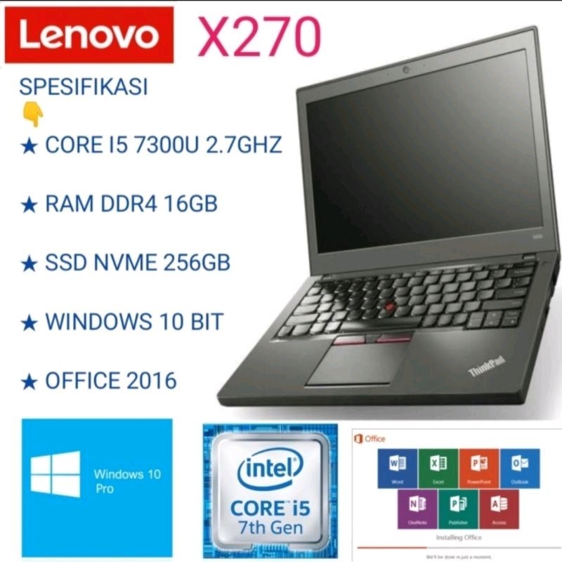 Jual Laptop Lenovo Thinkpad X270 Core I5 Gen 7 Ram 16GB SSD 256GB | Shopee Indonesia