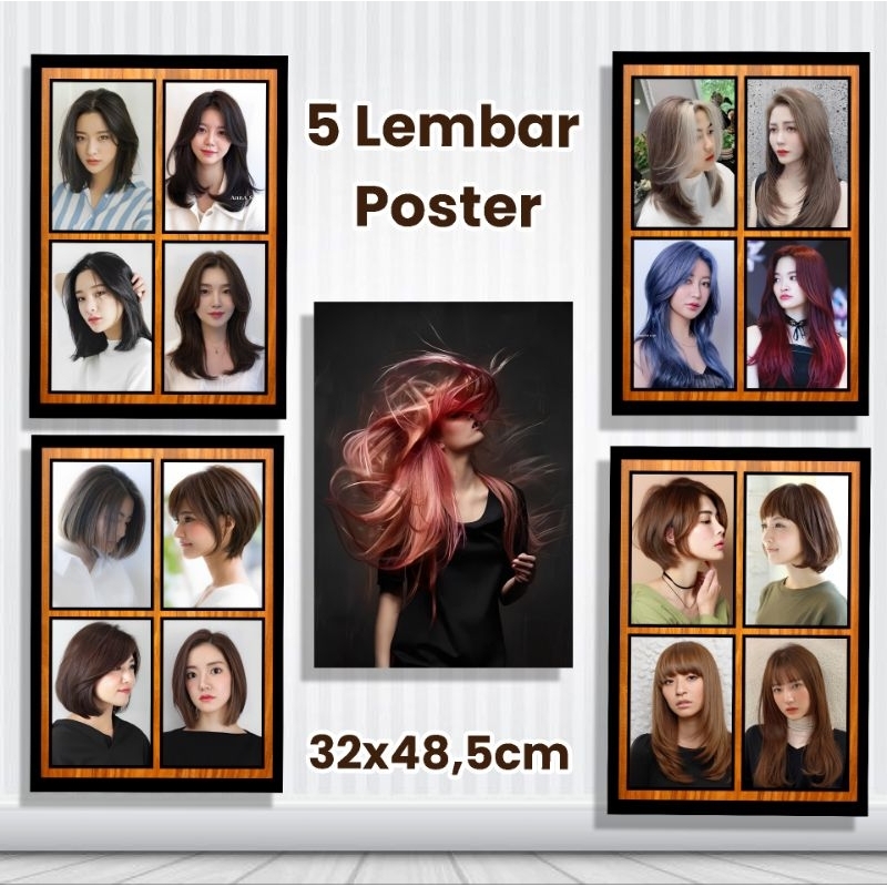 Jual POSTER SALON model cewek Poster barbersop / poster pangkas rambut ...
