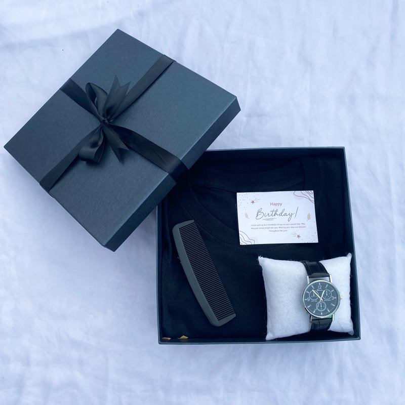 Jual [A4466]HAMPERS GIFT BOX HARD BOX FULL BLACK UNTUK COWOK/KADO PACAR ...