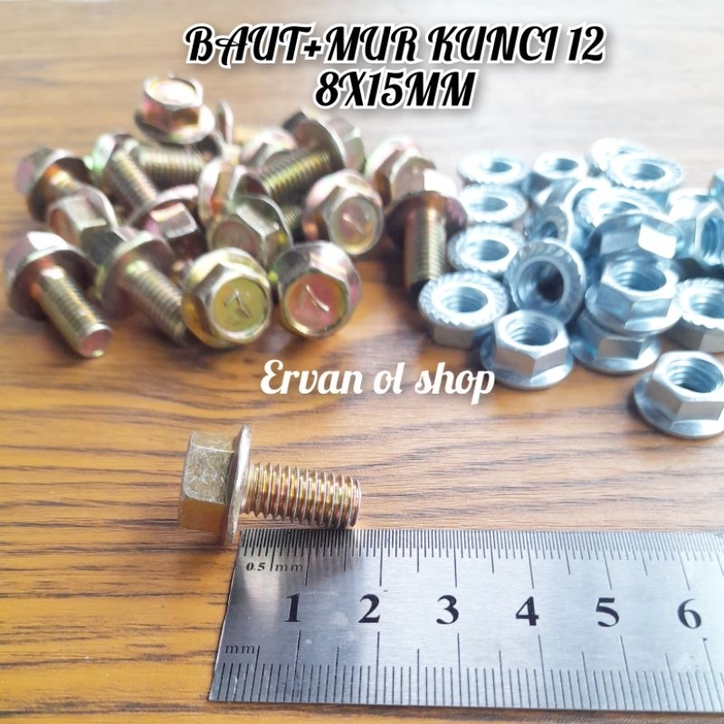 Jual BAUT BAUD 12 KUNCI RING ATAU PAS MODEL ORI MOTOR 8MMX15MM SUDAH ...