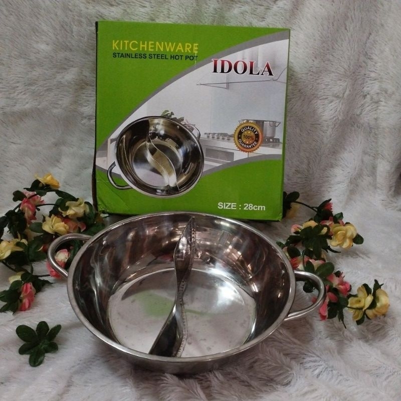 Jual Panci Suki/ Panci sekat/ Hot pot stainless | Shopee Indonesia