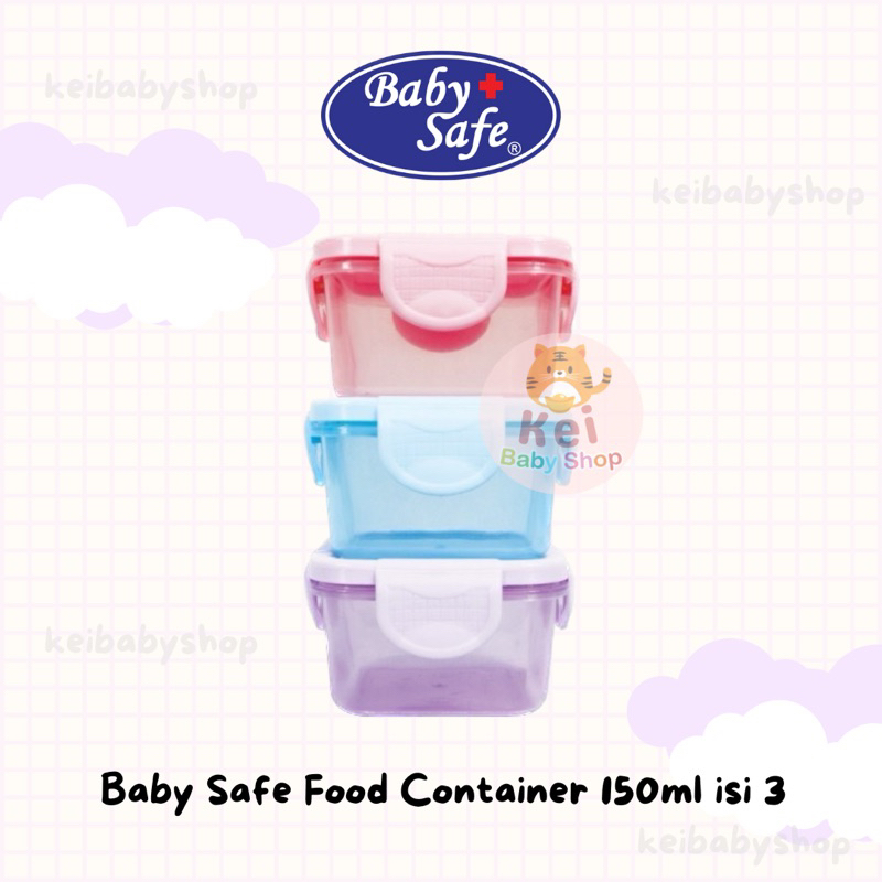 Jual Baby Safe Food Container 150ml isi 3 FC003 - Wadah Makan Bayi ...