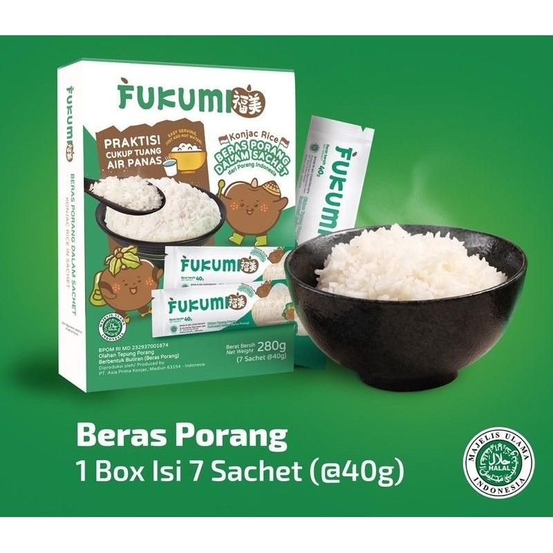 Jual fukumi beras porang 280g(7sachet)/fukumi beras porang 1kg ...
