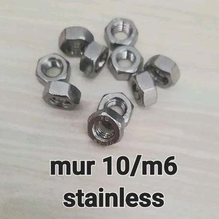 Jual mur 10 atau 6mm stainless isi 10pcs | Shopee Indonesia