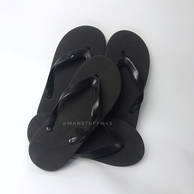 Jual Sandal Hitam polos sendal jepit | Shopee Indonesia