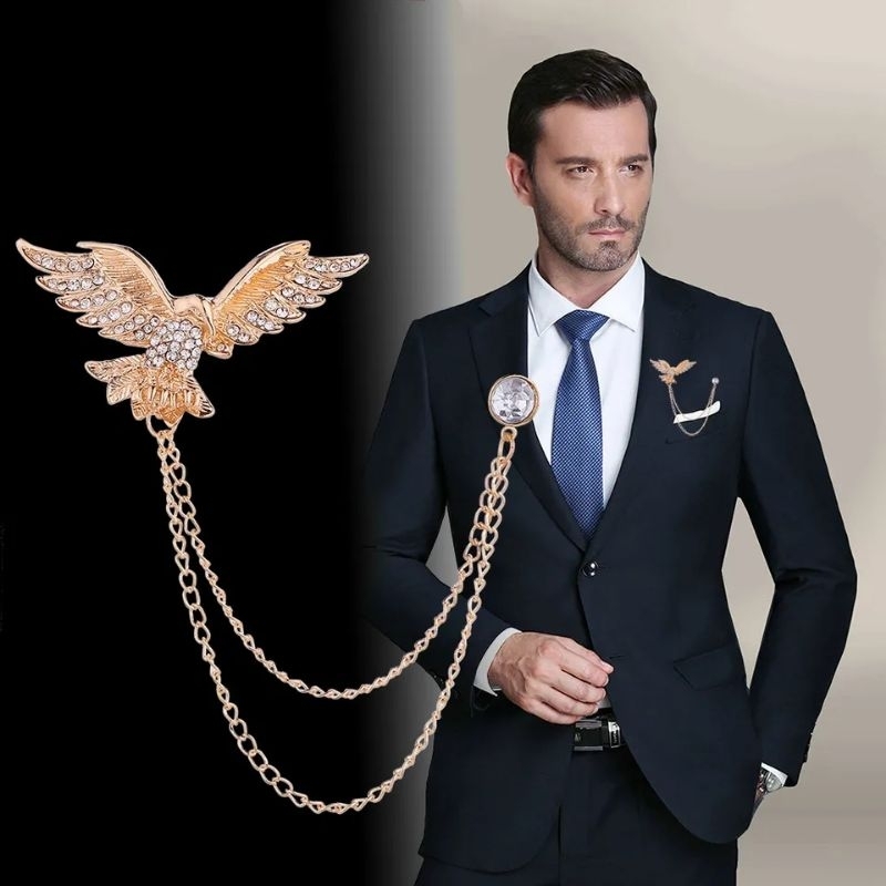 Jual lapel pin bros jas desain burung elang - brooch aksesoris jas blazer | Shopee Indonesia