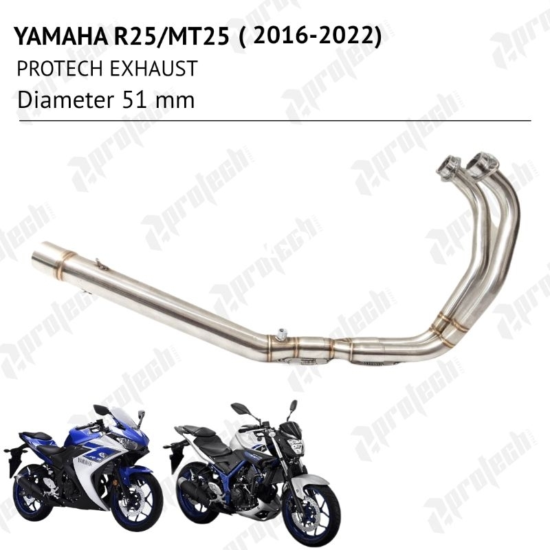 Jual Header Leher Pipa Knalpot Protech Racing Yamaha MT25 R25 Tanpa ...