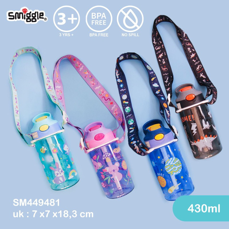 Jual Botol Smiggle 430ml Straw Tali Flip Bottle Junior Bottle Smiggle Dino Space Astronaut ...