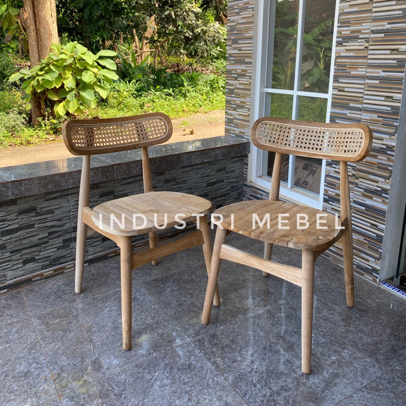 Jual Kursi Makan Cafe Ropan Bulan Sabit Rotan Retro Scandinavian - Kursi Cafe Jati Minimalis ...